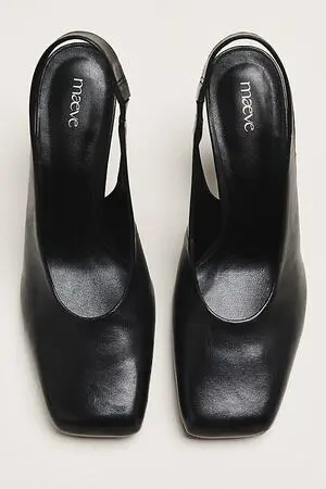 Maeve Square-toe Slgback Pumps - Black