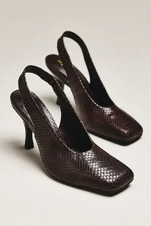 Maeve Square-toe Slgback Pumps Snake