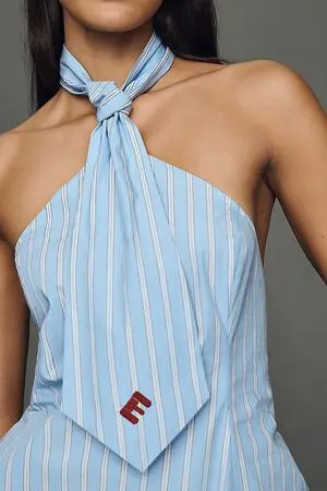 Essentiel Antwerp Cotton Halter Neck Top With Front Tie
