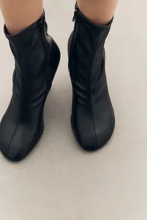 Maeve Round-toe Sock Boots - Black