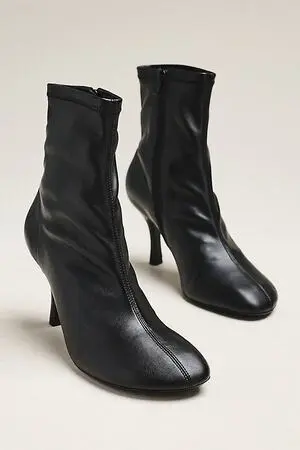Maeve Round-toe Sock Boots - Black