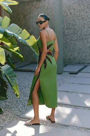 Farm Rio Palm Tree Midi Dress