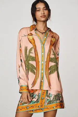 Farm Rio Birds Buttondown Shirt - Canto Dos Passaros