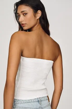 Farm Rio Cotton Smocked Strapless Top