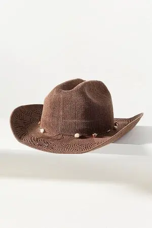 WYETH Beaded Nubby Rancher Hat - Chocolate