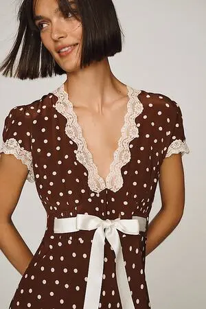 Rixo Marlice Silk Polka Dot Maxi Dress