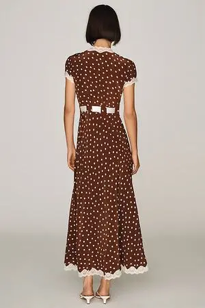 Rixo Marlice Silk Polka Dot Maxi Dress