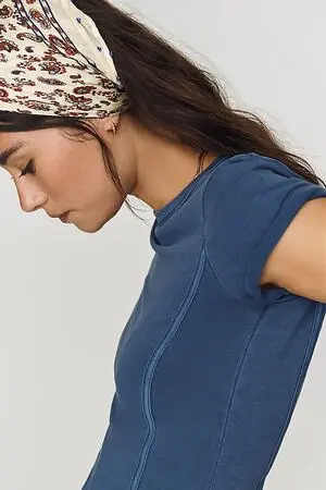 PILCRO Cotton Slim Sporty Tee - True Blue