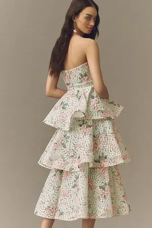 Mac Duggal Strapless Floral Dress
