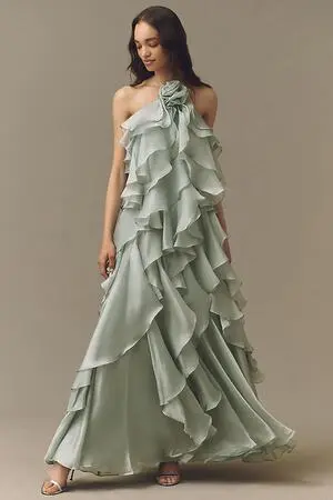 Mac Duggal Trapeze Halter Gown
