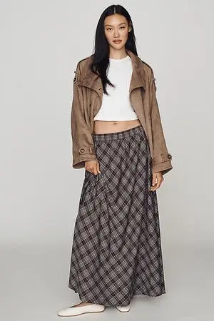 DOLAN LEFT COAST Checked Maxi Skirt