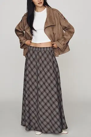 DOLAN LEFT COAST Checked Maxi Skirt