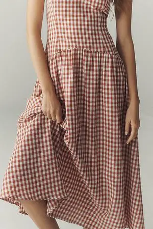 RAISONNEL Ggham Midi Dress