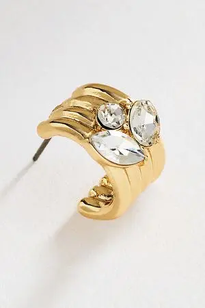 Anthropologie Textured Huggie Earrgs - Gold