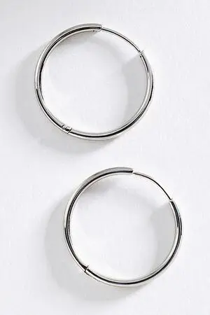 Anthropologie Classic Hoop Earrings - Silver