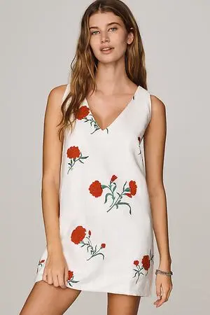 S/W/F Cotton V-neck Shift Dress - Bloom