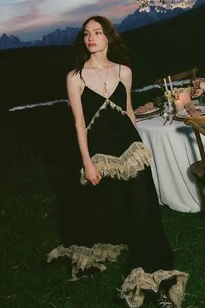 DE LA VALI Estela Maxi Dress - Black