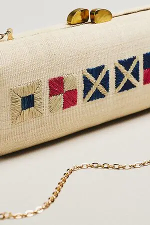 Poolside Boat Flag Embroidered Clutch