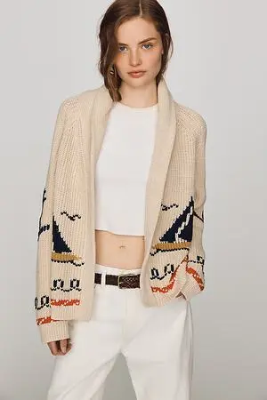 The Great. The Sailboat Cardigan Sweater - Cream