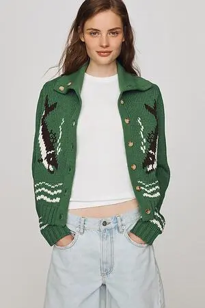 The Great. The Bass Cardigan Sweater - Grove