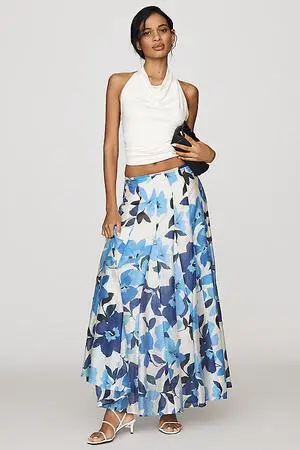 Astr The Label Kaley Skirt - Blue Floral
