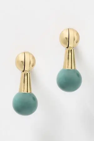 Anthropologie Ata Brass Dangle Knob, Set Of 2 - Green