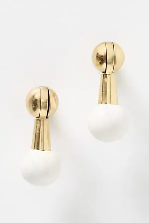 Anthropologie Ata Brass Dangle Knob, Set Of 2 White