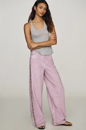 Essentiel Antwerp Jeeper Cotton Wide-leg Pants - Violette