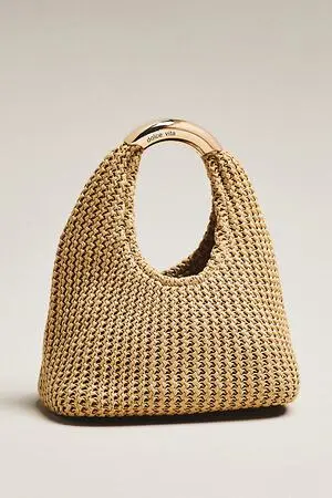 Dolce Vita Eveliser Raffia Mi Slouchy Bag - Natural