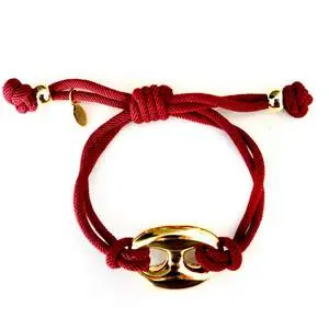 Persia Donà Jewelry Gold Tone Mariner Cord Bracelet - Black
