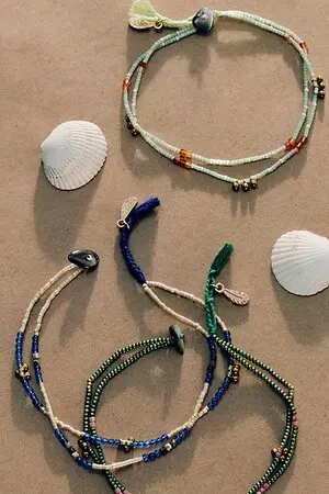 Free People Muse Beaded Anklet - Papaya