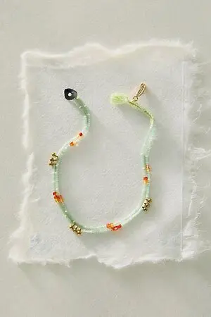 Free People Muse Beaded Anklet - Papaya
