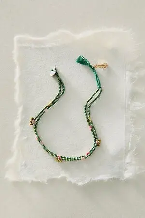 Free People Muse Semi-precious Beaded Anklet - Watermelon