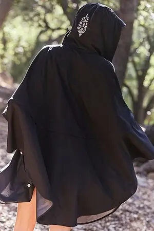 Free People Convertible Rain Poncho - Black