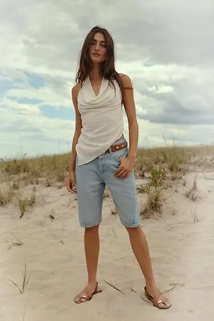 Free People Luna Eyelet Halter Top - Clean Ivory