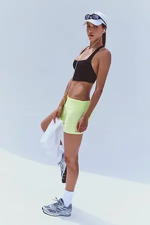 Free People Never Better High-rise 5" Biker Shorts - Sour Citrus