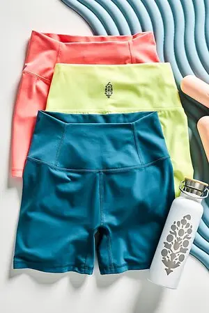 Free People Never Better High-rise 5" Biker Shorts - Sour Citrus
