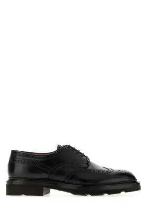 Santoni Leather Emil Lace-up Shoes - Black