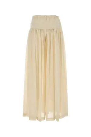 THE ROW Cream Cotton Berenice Wide-leg Pant
