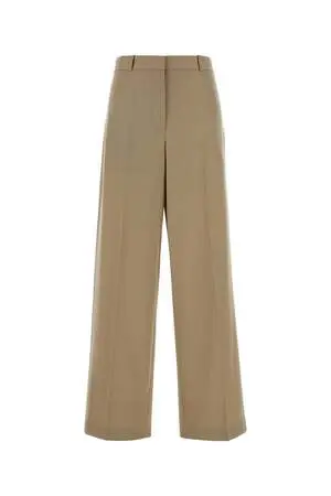 THE ROW Cappuccino Wool Wide-leg Dende Pant - Light Brown
