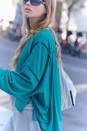 Free People All My Love Long Sleeve - Green Frost
