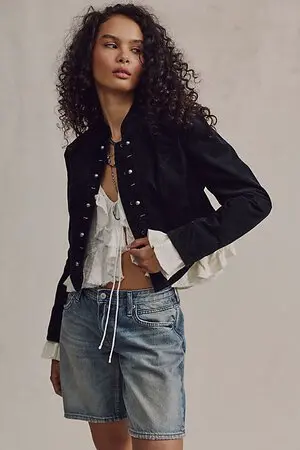 Free People Cloud Nine Ruffle Cadet Jacket