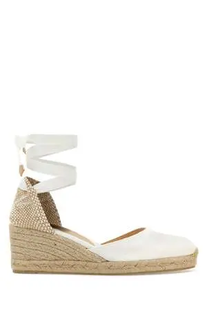 CastaÑer Canvas Carina Espadrille Wedges - White