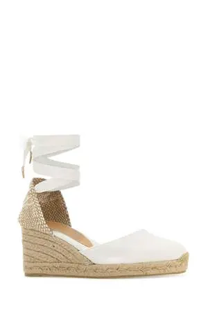 CastaÑer Canvas Carina Espadrille Wedges - White
