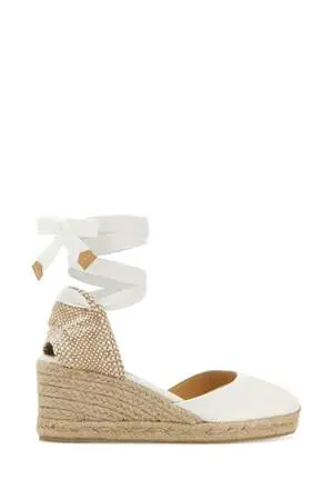 CastaÑer Canvas Carina Espadrille Wedges - White