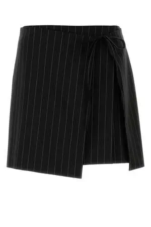 Sportmax Embroidered Stretch Wool Blend Fatti Mini Skirt - White