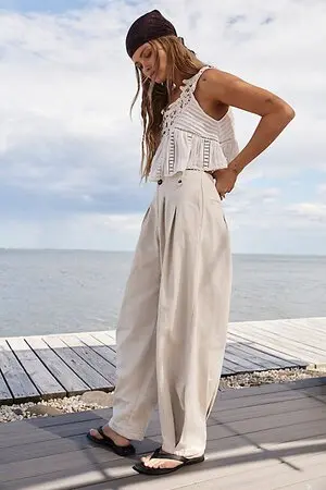 Free People At Bay Trousers - Undyed Natural