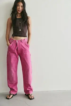 Free People We The Free Emily Carpenter Jeans - Pink Panther