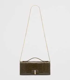 MALONE SOULIERS Leather Croc-embossed May Clutch Bag