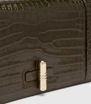 MALONE SOULIERS Leather Croc-embossed May Clutch Bag